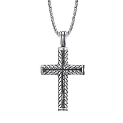 China Gold Chain Link Classic Style Men's Cross Necklace Silver Stainless Steel Men's Pendant Cross Necklace Jewelry for Women for sale