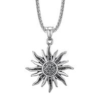 China Sample Making Sunflower Shape Stainless Steel and Gold Pendants Necklaces for Men Anniversary Occasion for sale