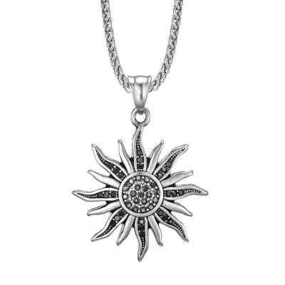 China Sample Making Sunflower Shape Stainless Steel and Gold Pendants Necklaces for Men Anniversary Occasion for sale