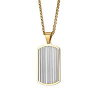 China In Stock Stainless Steel Square Men's Pendants  Non Tarnish Necklaces Wholesale 2 colors available for sale