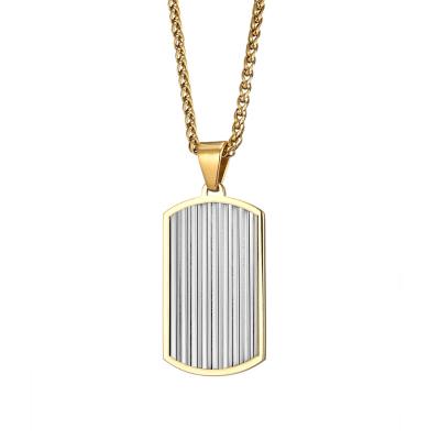 China In Stock Stainless Steel Square Men's Pendants  Non Tarnish Necklaces Wholesale 2 colors available for sale