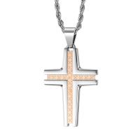 China Special Design Cross Pendant Necklace for Men's Stainless Steel Christian Jewelry for sale