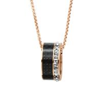 China Unique Design Band Shape Carbon Fiber and Stainless Steel Pendants Necklaces for Men's Jewelry for sale
