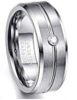 China Modern Style 6MM/8MM Zirconium Stone and Polished Tungsten Steel Carbide Wedding Engagement Rings for Men Fashion Jewelry for sale