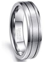 China Customized Modern Style 6MM/8MM Polished Tungsten Steel Carbide Wedding Engagement Rings Fashion Men Jewelry for sale