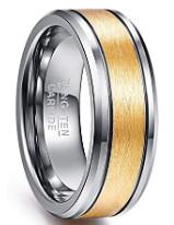 China Men's Tungsten Carbide Zircon Wedding Ring with Setting Inlay Technology for sale