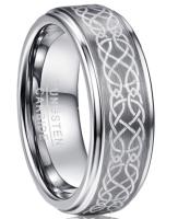 China Tungsten Rings White Label Manufacturer Men's Wedding Ring Gold Tungsten Carbide Zircon Commemorative Jewelry for sale
