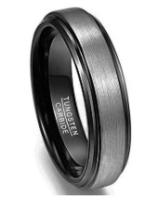 China Matt Silver And Black Men's Wedding Ring Gold Tungsten Carbide Tungsten Steel Ring Provide Mould Making And Making Service for sale