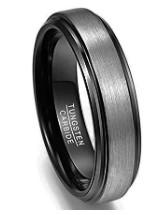 China Matt Silver And Black Men's Wedding Ring Gold Tungsten Carbide Tungsten Steel Ring Provide Mould Making And Making Service for sale