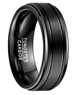 China Black Wheel Shape Men's Wedding Ring Gold Tungsten Carbide Tungsten Steel Ring for sale