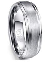 China Polished Sliver Men's Wedding Ring Gold Tungsten Carbide Tungsten Steel Ring Women Wedding Band Fashion Jewelry for sale