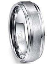 China Polished Sliver Men's Wedding Ring Gold Tungsten Carbide Tungsten Steel Ring Women Wedding Band Fashion Jewelry for sale