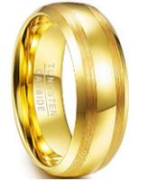 China Elegant Tungsten Carbide Ring for Men Luxury Gold Polished Wedding Band Wholesale Tungsten Wedding Bands Supplier for sale