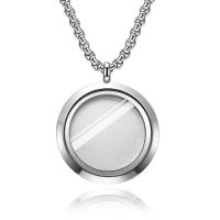 China Stainless Steel Retro Round Coin Hammered Pendant Necklace for Men and Women Jewelry Main Material for sale