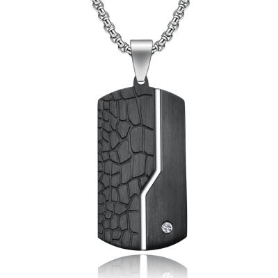 China Square Religious Cross Pendant Necklace for Men , Stainless Steel Christian Jewelry for sale