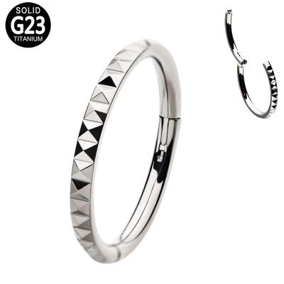 China G23 Titanium Steel Diamond Earrings Hoop with Black Enamel and Hypoallergenic for sale