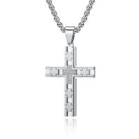 China Engraved Design Stainless Steel Gold Plated Cross Pendant Necklace Christian Religious Custom LOGO Pendant for sale