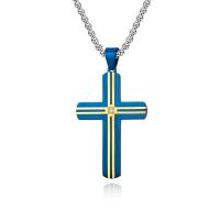 China Blue and Gold Metal Prayer Choker for Men Stainless Steel Link Chain Necklaces Fine Jewelry Anniversary Occasion for sale