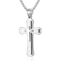 China Cross Engrave Metal Prayer Choker for Men Stainless Steel Link Chain Necklaces Fine Jewelry Anniversary Occasion for sale