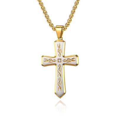 China Blue and Gold Metal Prayer Choker for Men Stainless Steel Link Chain Necklaces Fine Jewelry Anniversary Occasion for sale