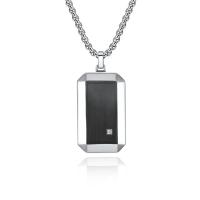 China Square Pendant Religious Stainless Steel Necklace with Diamond for Men , Stainless Steel Christian Jewelry for sale