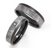 China Customized Black Titanium Mens Band Zircon wedding band without fading Men's Wedding bands for sale