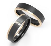 China Factory Wholesale Black and Gray Zirconium & Titanium Wedding Bands & Men's Jewelry without fading Men's Wedding bands for sale