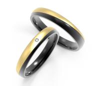 China 2025 Wholesale 14K gold and Black Zirconium & Titanium Wedding Bands & Men's Jewelry without fading Men's Wedding bands for sale