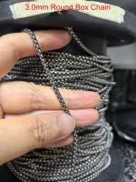 China Stocked 3.0mm Round Box Chain Titanium Accessories Gentlemen  TA1 Titanium Link Chain for Men’s Jewelry for sale