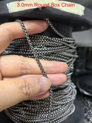China Stocked 3.0mm Round Box Chain Titanium Accessories Gentlemen  TA1 Titanium Link Chain for Men’s Jewelry for sale