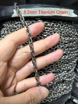 China 5.2mm and 7.0mm Wide Pure Titanium Chain Titanium Accessories Gentlemen Chain with Cheap Price TA1 Titanium Link Chain for Men’s Jewelry for sale