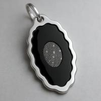 China Stylish Men's Pendant features a metal frame with  a black body and a geometric pattern design for sale