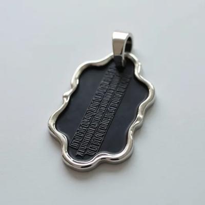 China Edgy Men's Pendant:Angular metal + smooth black,for fashion forward men. for sale