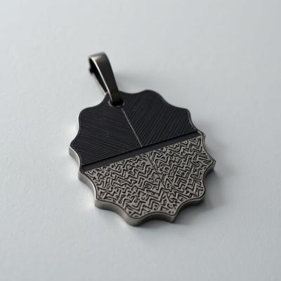 China Dual Tone Texture Stainless Steel Men's Pendant for sale