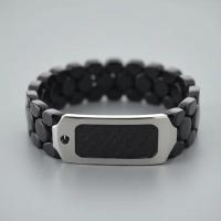 China Engraved Charms  Plated Stainless Steel Bracelet Men  Jewelry Designs for sale