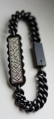China Wholesale new design stainless steel curved engraved vintage men's bracelet jewelry for sale