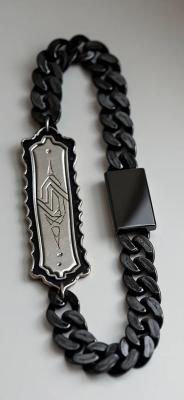 China A Heavy Custom Cuban Link Bracelet with Vintage Carving for sale