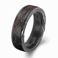 China Bright Red Forged Carbon Ring | Passion Blade, Freely Customizable Personal Mark for sale