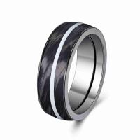 China Superior Strength Forged Carbon Fiber Ring with Unique Marbled Patterns and Customizable Options for Wedding Bands for sale