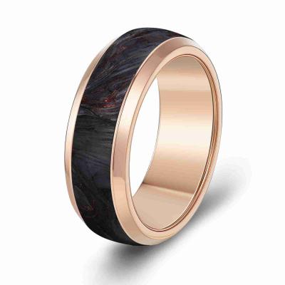 China Customizable Forged Carbon Fiber Wedding Band with Superior Strength and Unique Marbled Patterns for sale