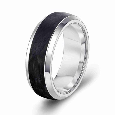 China Customizable Forged Carbon Fiber Wedding Band with Superior Strength and Unique Marbled Patterns for sale