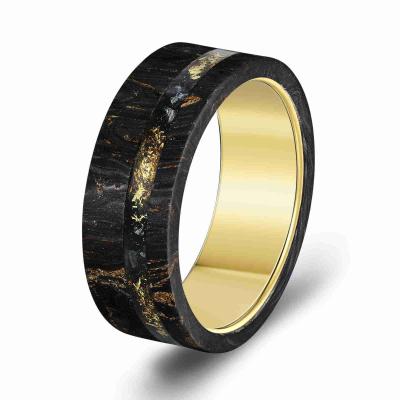 China 2026 Superior Strength Forged Carbon Fiber Wedding Band with Unique Marbled Patterns and Customizable Options for sale