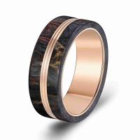 China Superior Strength Forged Carbon Fiber Wedding Band with Unique Marbled Patterns and Customizable Options for Men for sale