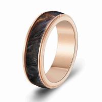 China 2026 New Plated Rose Gold Forged Carbon Fiber Ring with Superior Strength and Unique Marbled Patterns for Wedding Bands for sale