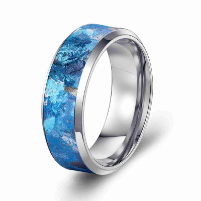 China Newly Launched Blue Titanium Wedding Bands & Men's Jewelry Men's Wedding bands for sale