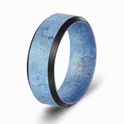 China Newly Style Frosted Pattern Titanium Wedding Bands & Men's Jewelry Men's Wedding bands for sale