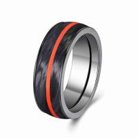 China Superior Strength Forged Carbon Fiber Ring with Unique Marbled Patterns and Customizable Options for Wedding Bands for sale