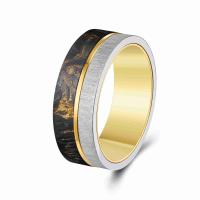 China Gold Plated Forged Carbon Fiber Wedding Band with Unique Marbled Patterns and Customizable Options for sale