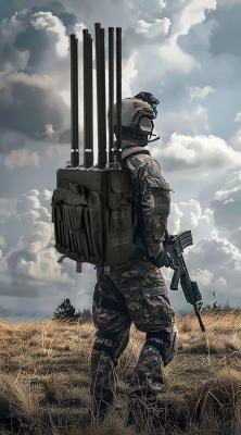China 8-Channel Anti-Drone Backpack Jammer with Detector 5825-5852MHz 50W 1000m Range for sale