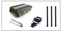 China 720-1050MHz Anti-Drone Car Jammer System with 160W Power and 4-Channel RF Signal Blocking for sale